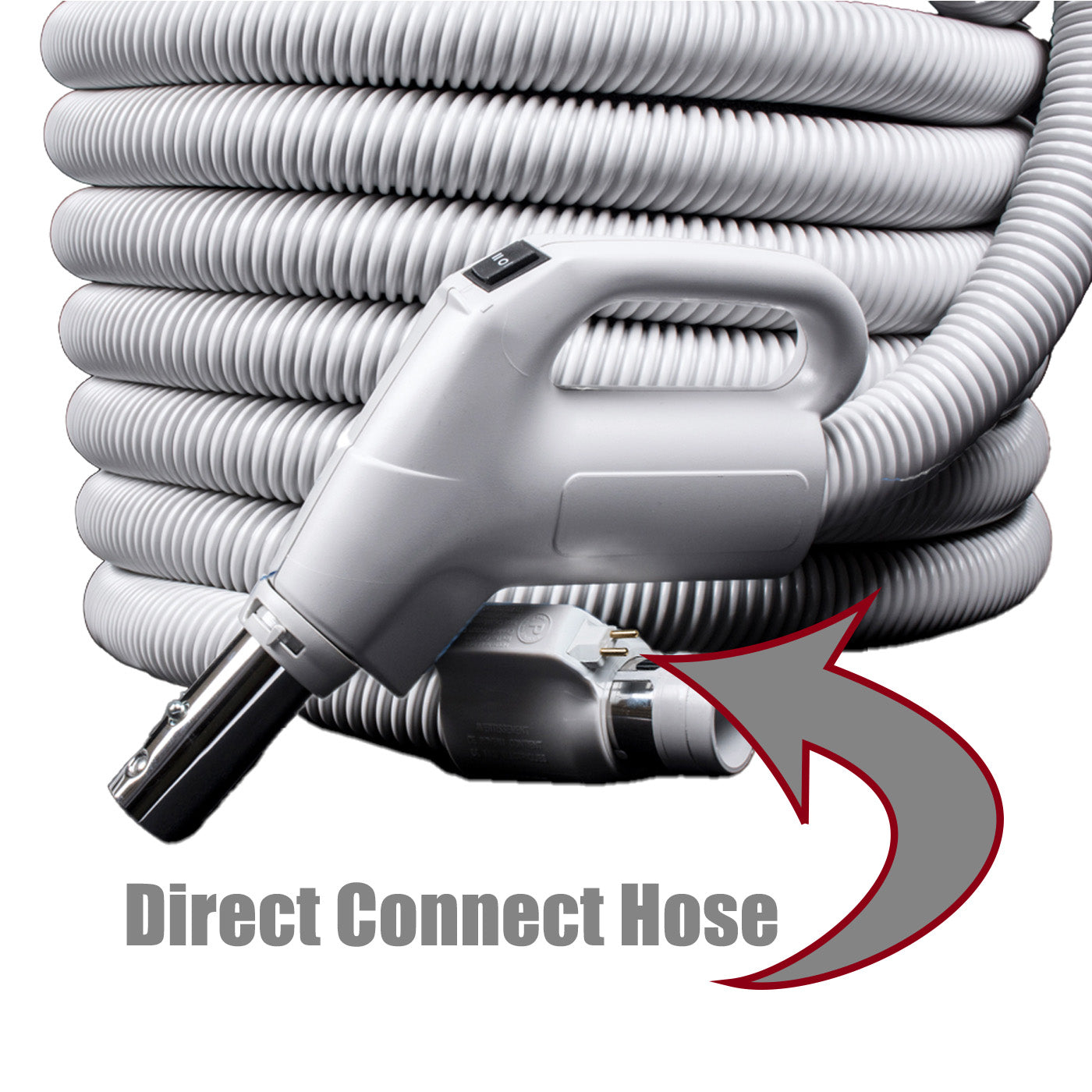Central Vacuum 3-way Switch Electric Hose - Vacuum Plus Canada